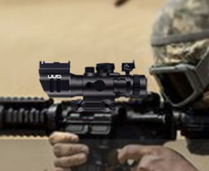 UUQ Prism 4x32 Rifle Scope with Fiber Optic Sight and Weaver Slots ...